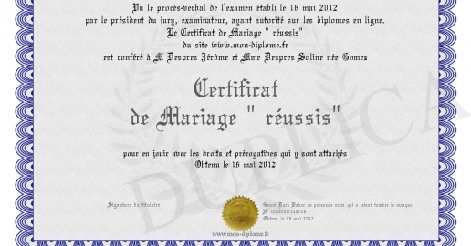 Certificat de Mariage - reussis-